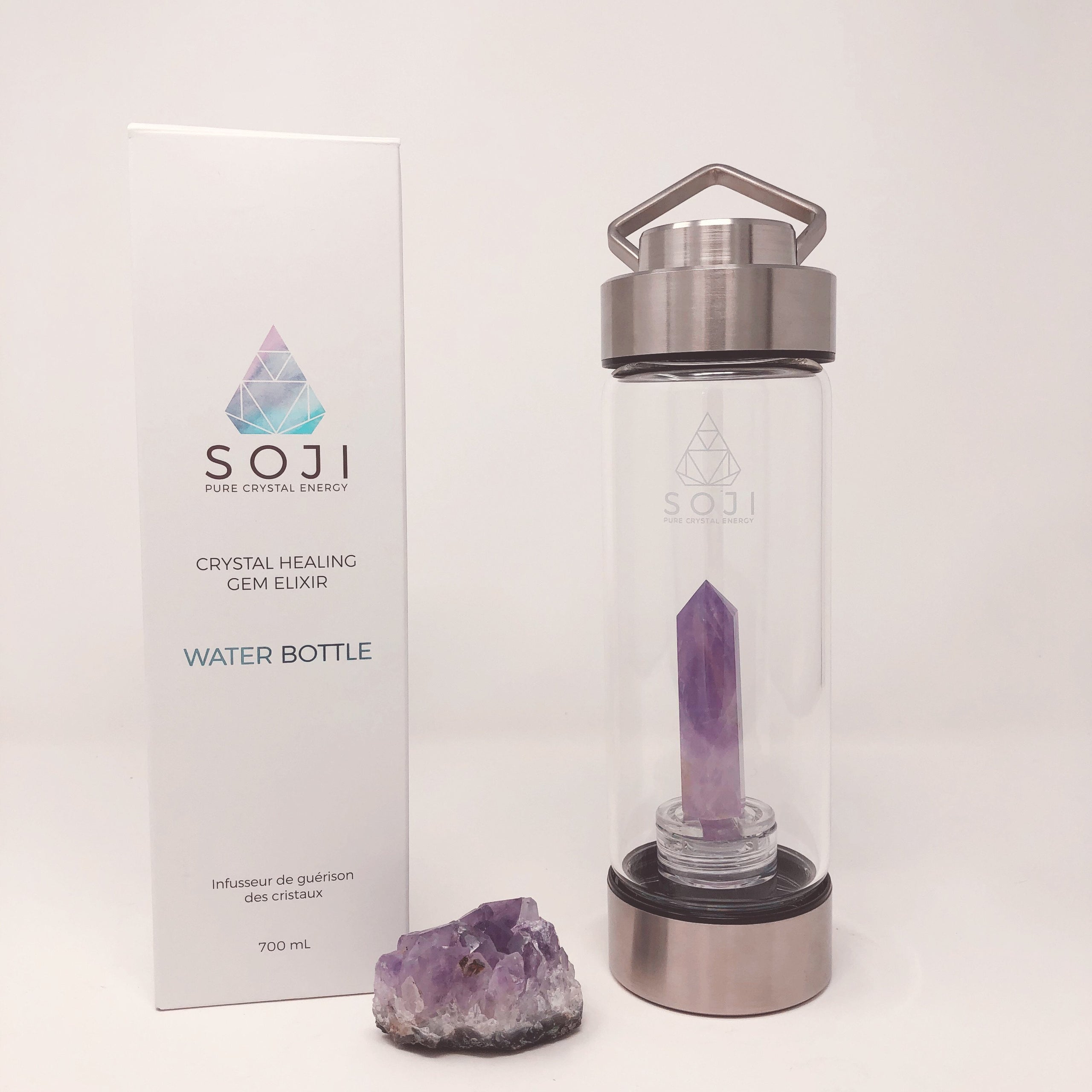 Crystal Water Bottle Amathyst | Botanic and Luxe