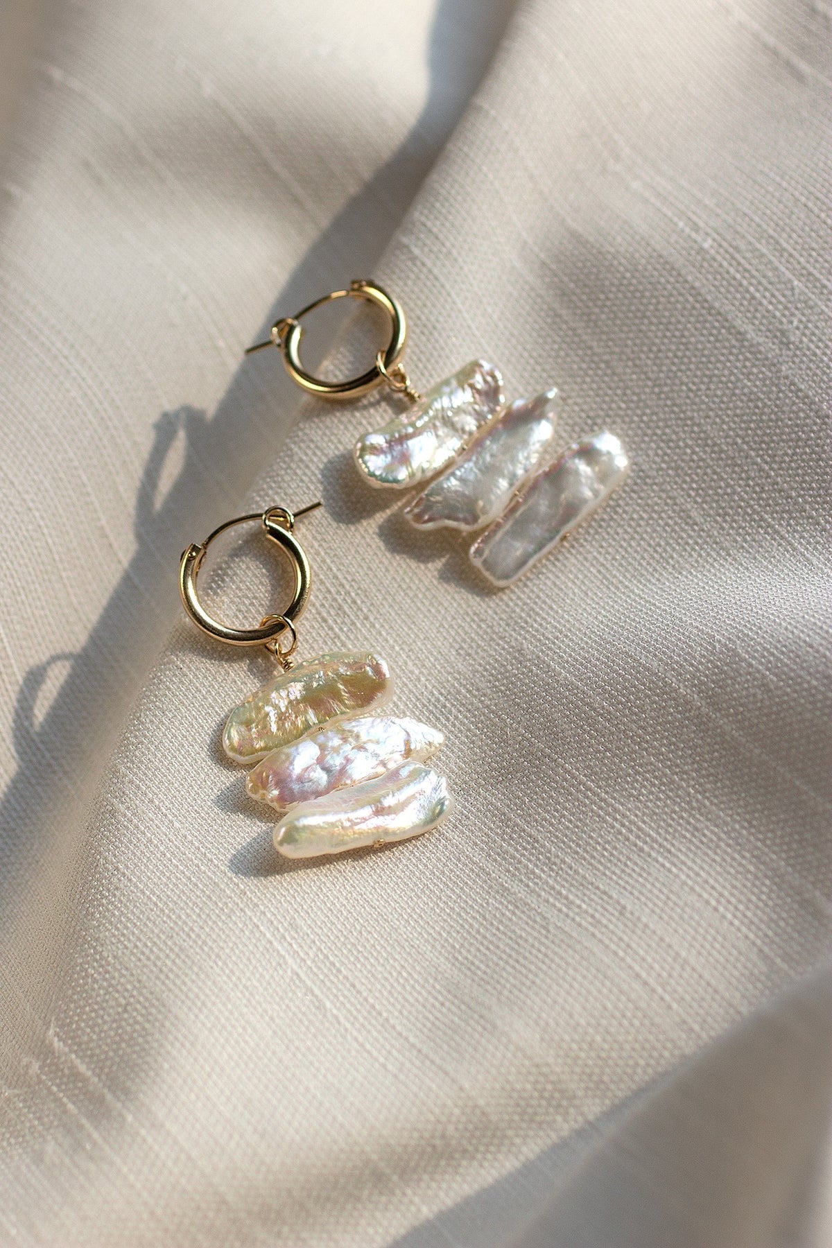 Sideways Biwa Hoops by Christine Elizabeth | Botanic and Luxe